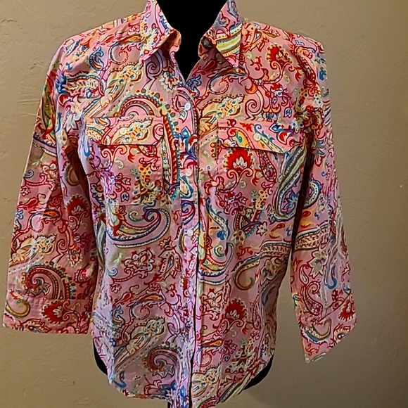 Chaps | Tops | Multi Color Chaps Blouse | Poshmark